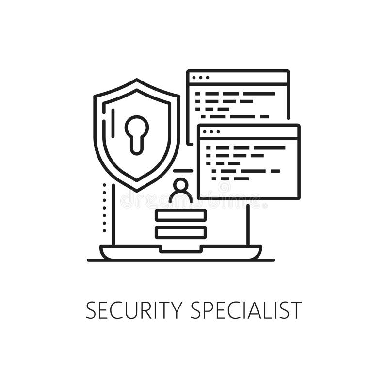 Security Team it Specialist Icon of Internet Data Stock Vector ...
