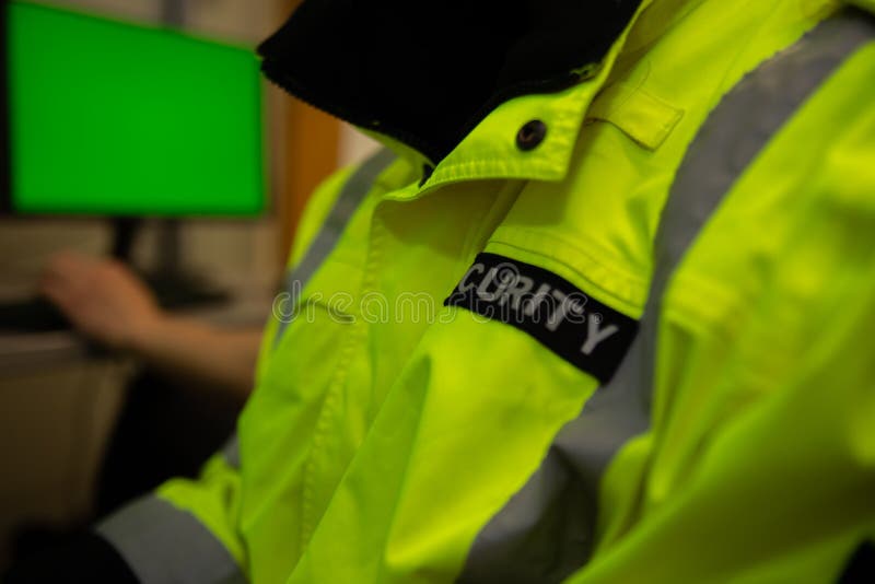 Security Team Watching Over CCTV Surveillance Monitors. Stock Image ...