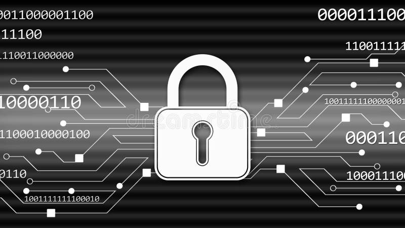 Security Technology Concept - Padlock Binary Code Information ... Security Technology Concept - Padlock Binary Code Information ...