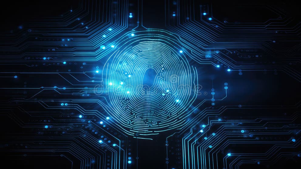 Security Technology Fingerprint Stock Illustration - Illustration of ...