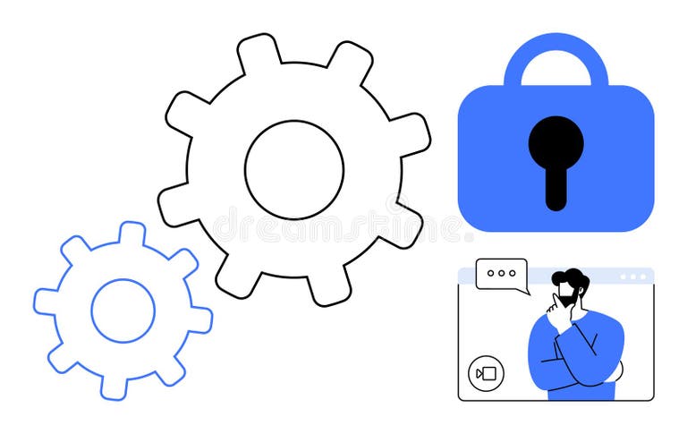 Security and Technology Integration with Communication Concept Stock Vector - Illustration of ...