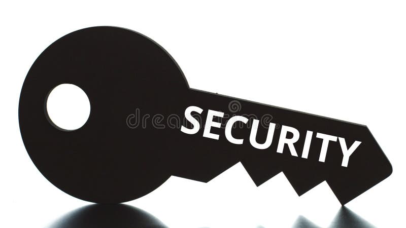 SECURITY Text on the Key Icon Stock Illustration - Illustration of ...