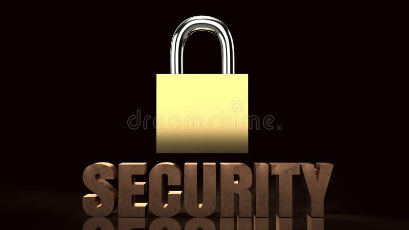 Security Text and Master Key 3d Rendering Image Stock Illustration ...