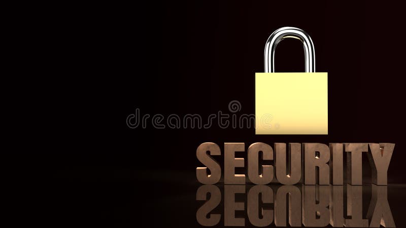 Security Text and Master Key 3d Rendering Image Stock Illustration ...