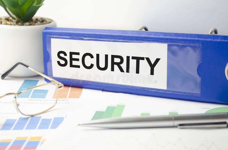 SECURITY Text Written on Folder with Documents Stock Image - Image of ...
