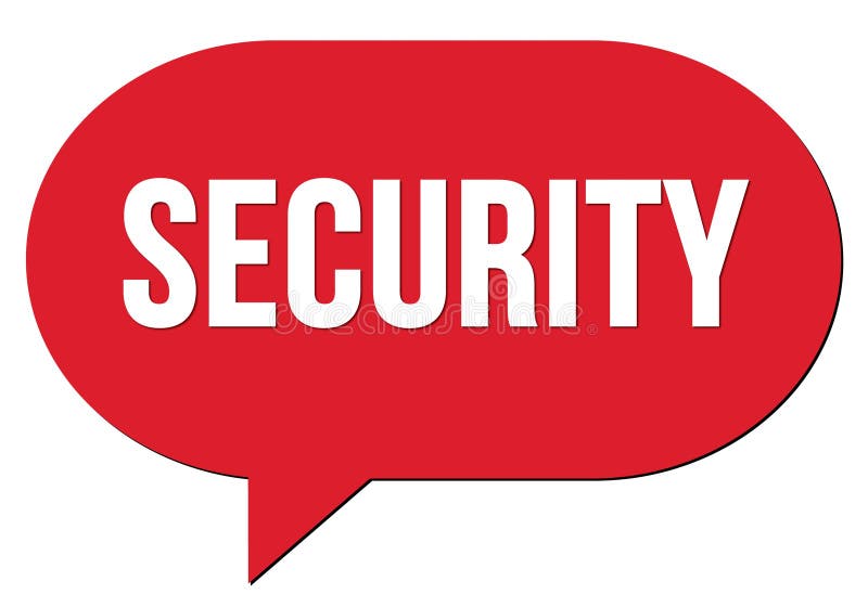 SECURITY Text Written in a Red Speech Bubble Stock Illustration ...