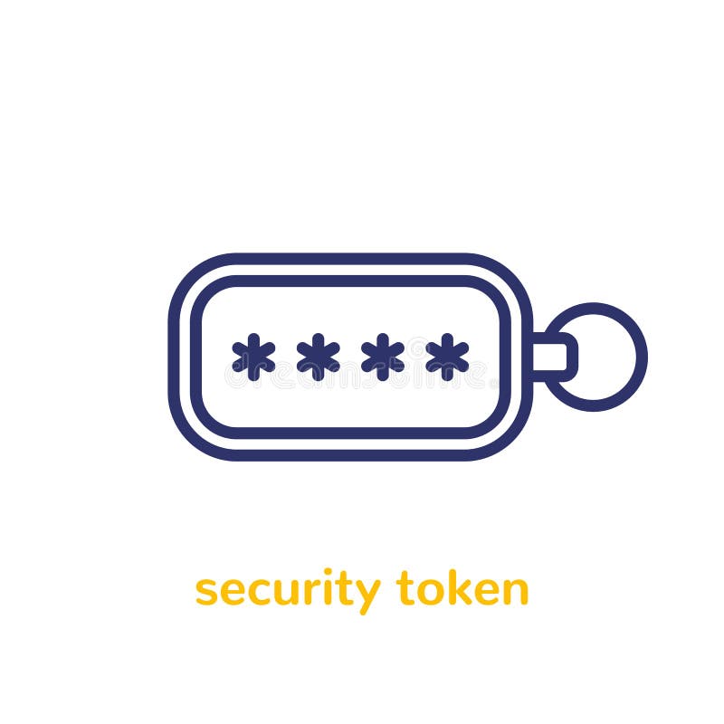 Security Token, Vector Line Icon Stock Vector - Illustration of check ...