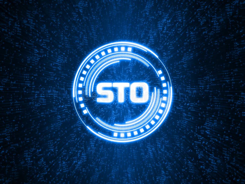Security Token Offering STO Text Written in Binary Format on Abstract ...