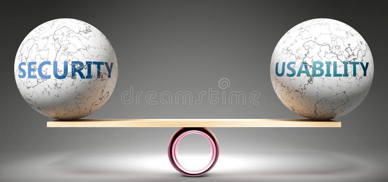 Security and Usability in Balance - Pictured As Balanced Balls on Scale ...