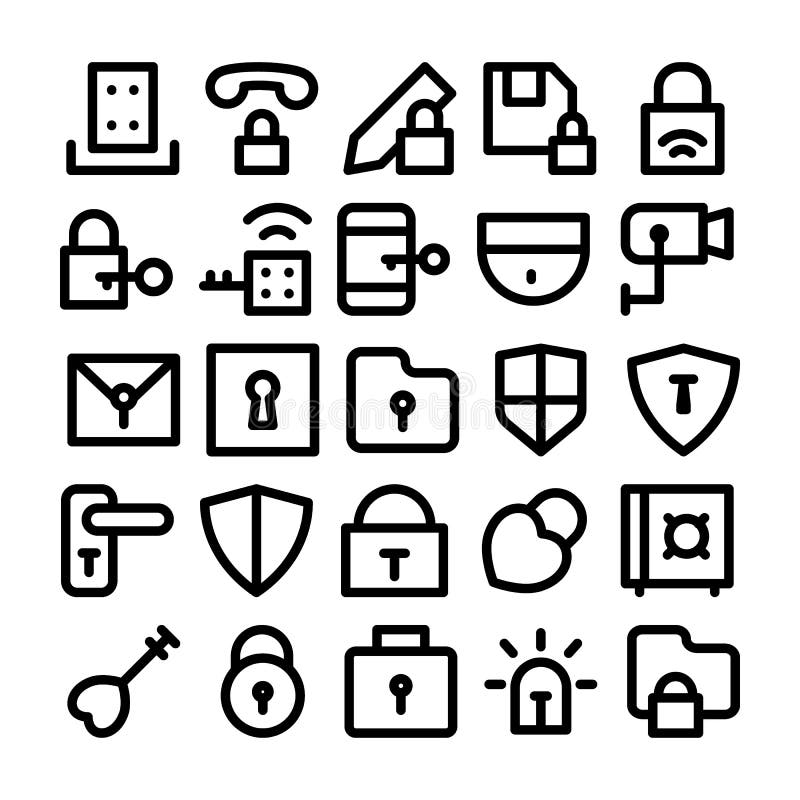 Security Vector Icons 4 stock illustration. Illustration of floppy ...