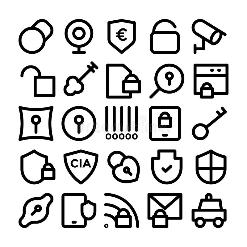 Security Vector Icons 5 stock illustration. Illustration of checkmark ...