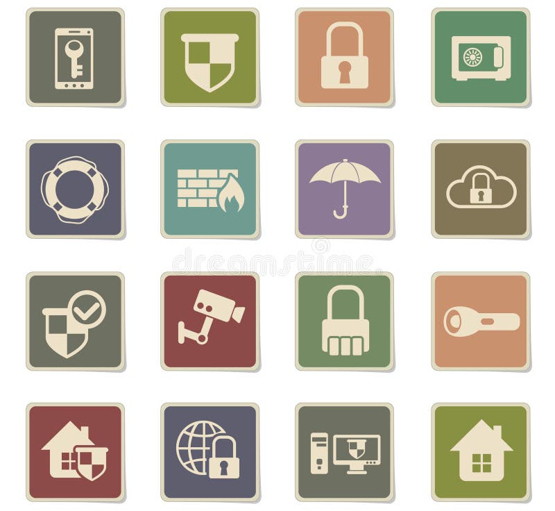 Security icon set stock illustration. Illustration of code - 121860787