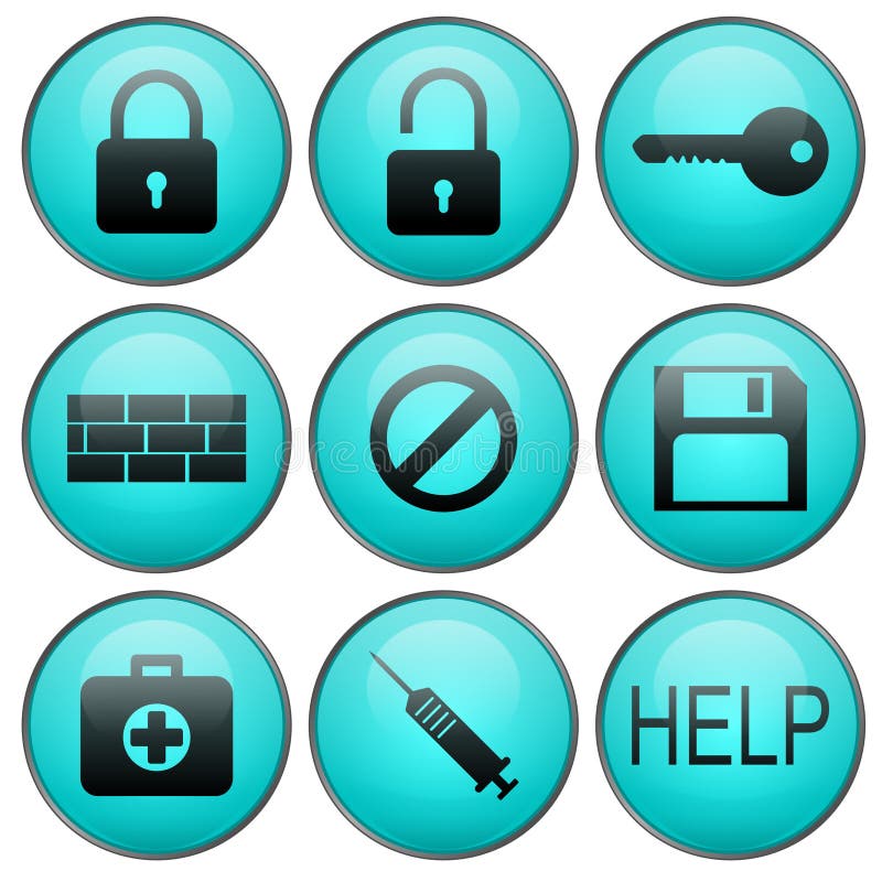 Security vector web icons stock vector. Illustration of network - 13552996