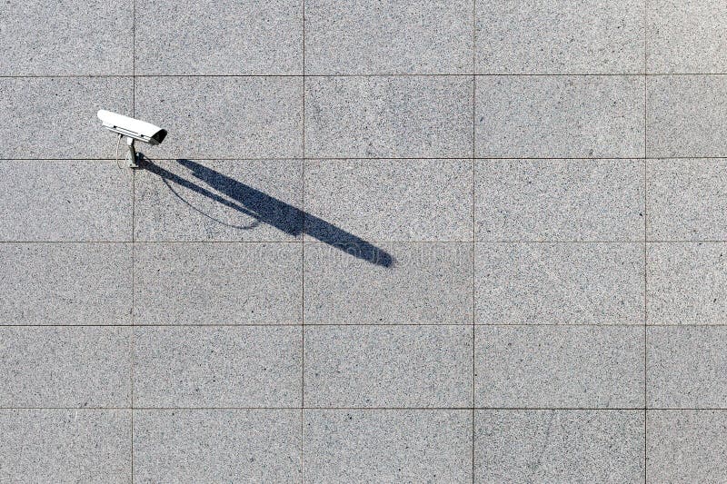 Security Video Surveillance Camera at Marble Wall Background ...