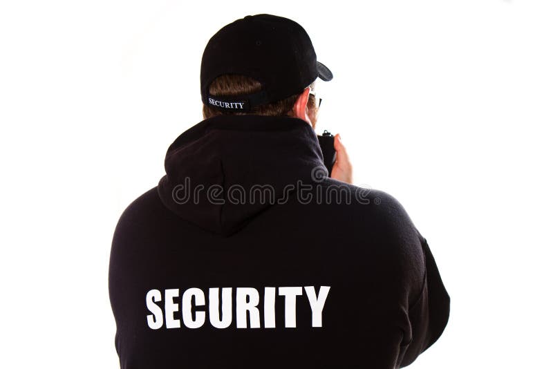 Back of a security guard stock image. Image of single - 24803795