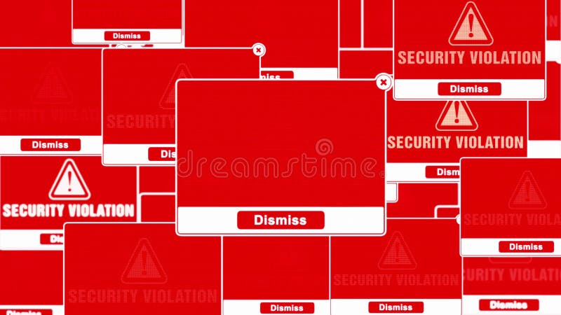 Security Violation Alert Warning Error Pop-up Notification Box on ...