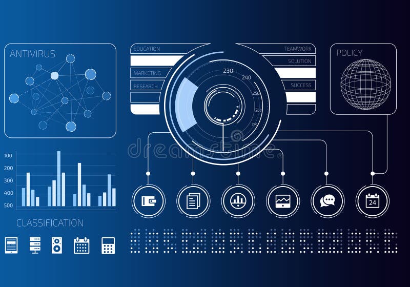 Security Virtual Interface . Mixed Media Stock Illustration ...