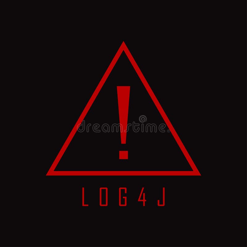 Log4J Red Warning Symbol Concept. Log4Shell Security Vulnerability Stock Illustration ...