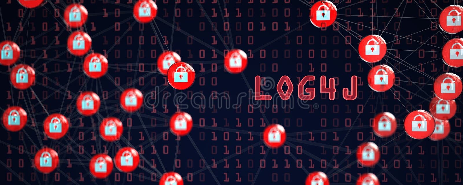 Log4J Red Warning Symbol Concept. Log4Shell Security Vulnerability ...