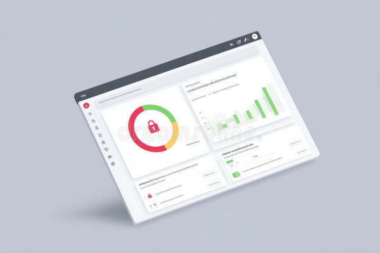 Security Warning Popup Displayed on a Transparent Dashboard with Data ...