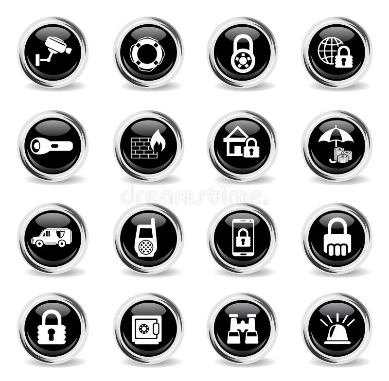 Security icon set stock vector. Illustration of lifebuoy - 126270219