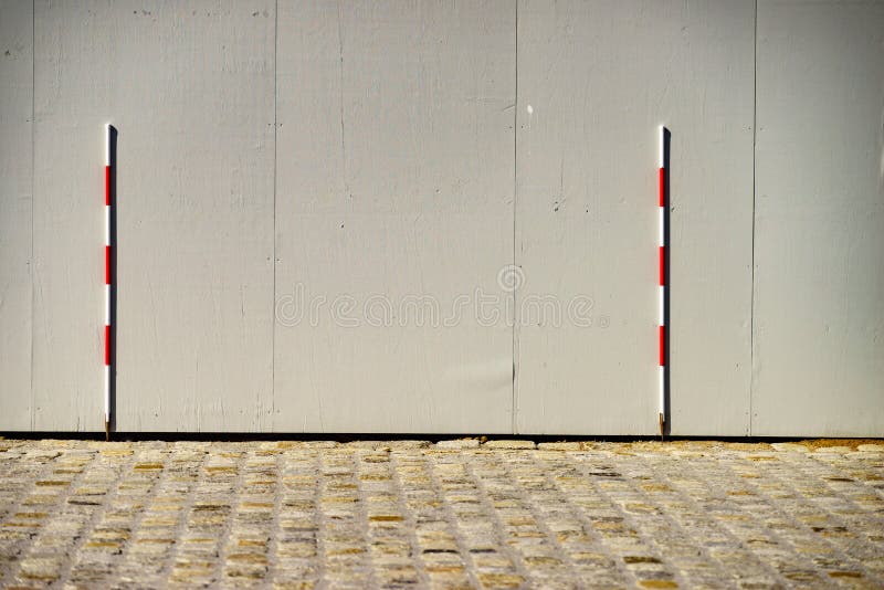 Security White and Red Warning Post Pipe Stock Photo - Image of white ...