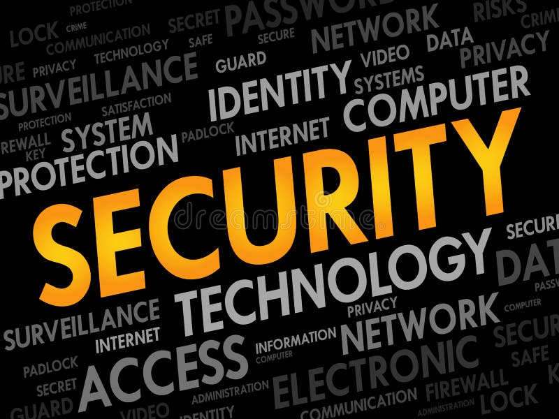 SECURITY word cloud stock illustration. Illustration of attack - 199773155