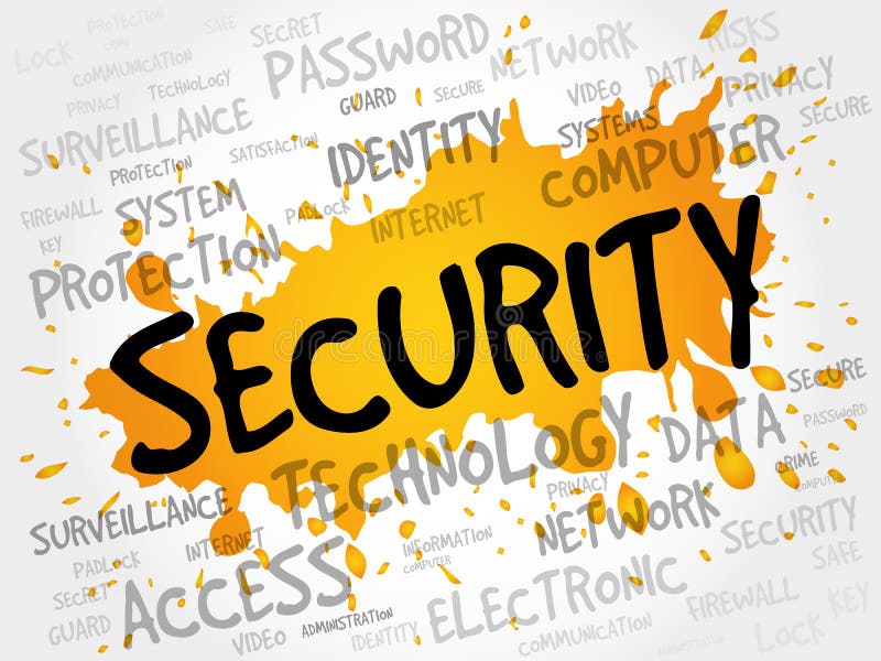 SECURITY word cloud stock illustration. Illustration of detection ...