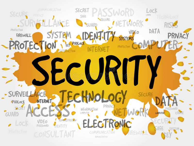 SECURITY word cloud stock illustration. Illustration of hacker - 200396265