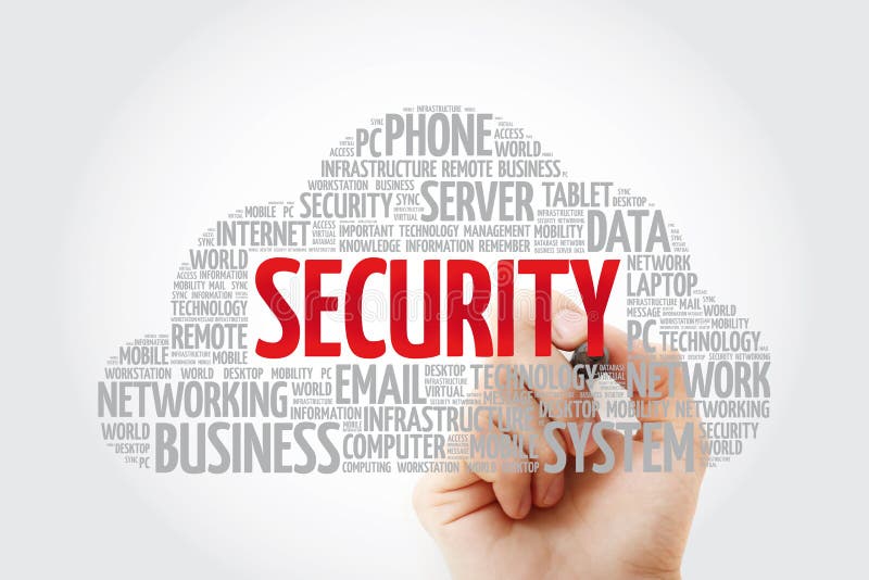 It Security Word Cloud Collage with Marker, Technology Concept ...