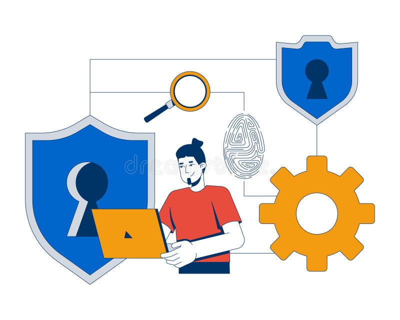 It Security Workflow 2D Illustration Concept Stock Illustration ...