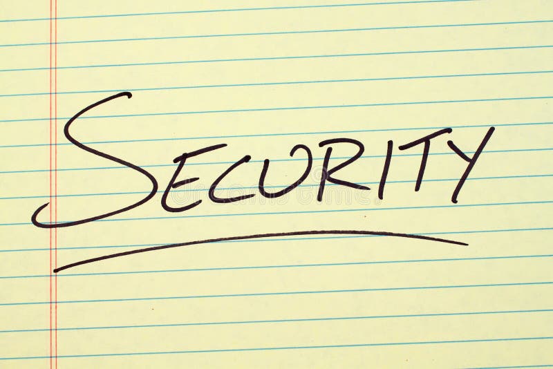 Security on a Yellow Legal Pad Stock Photo - Image of emphasis ...