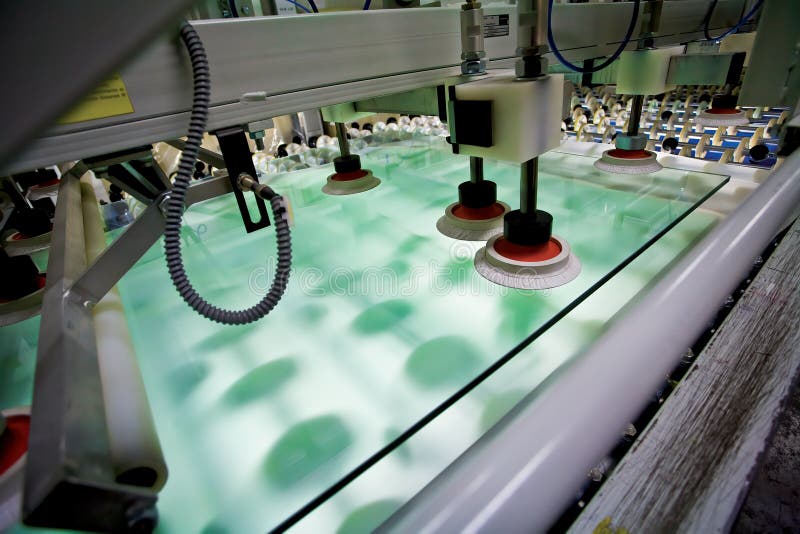 Securyty Anti Bullet Glass Working Machine Stock Photo - Image of ...