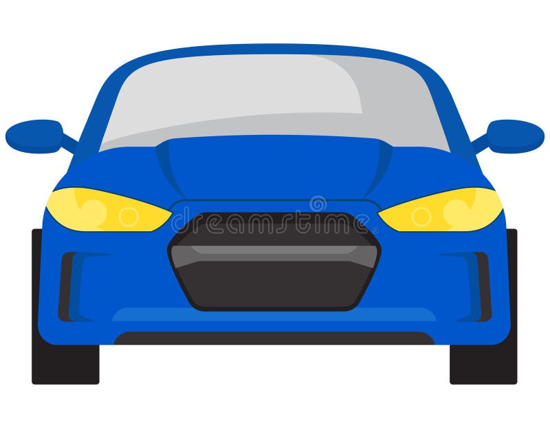 Sedan car front view stock illustration. Illustration of drive - 199363418