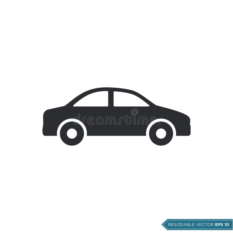 Black Color Sedan Car Icon Vector Logo Template Illustration Design ...