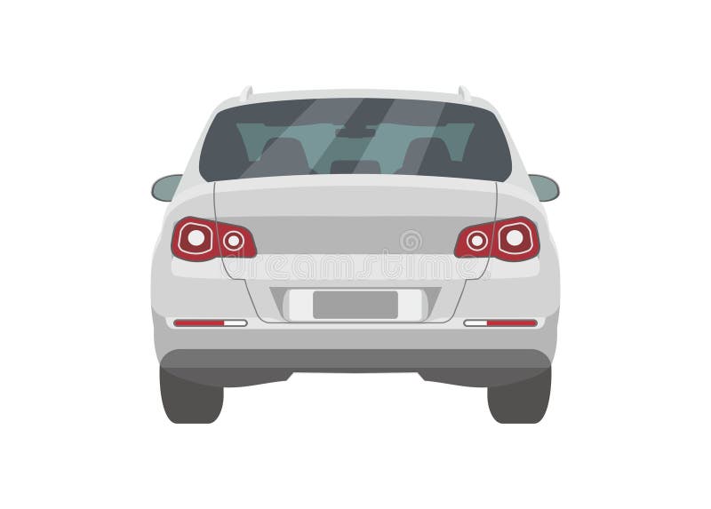 Sedan Car Rear View. Simple Flat Illustration. Stock Vector ...