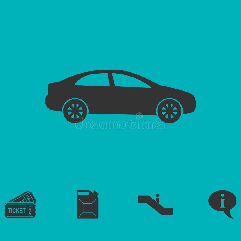 Sedan icon flat stock illustration. Illustration of speed - 137987645