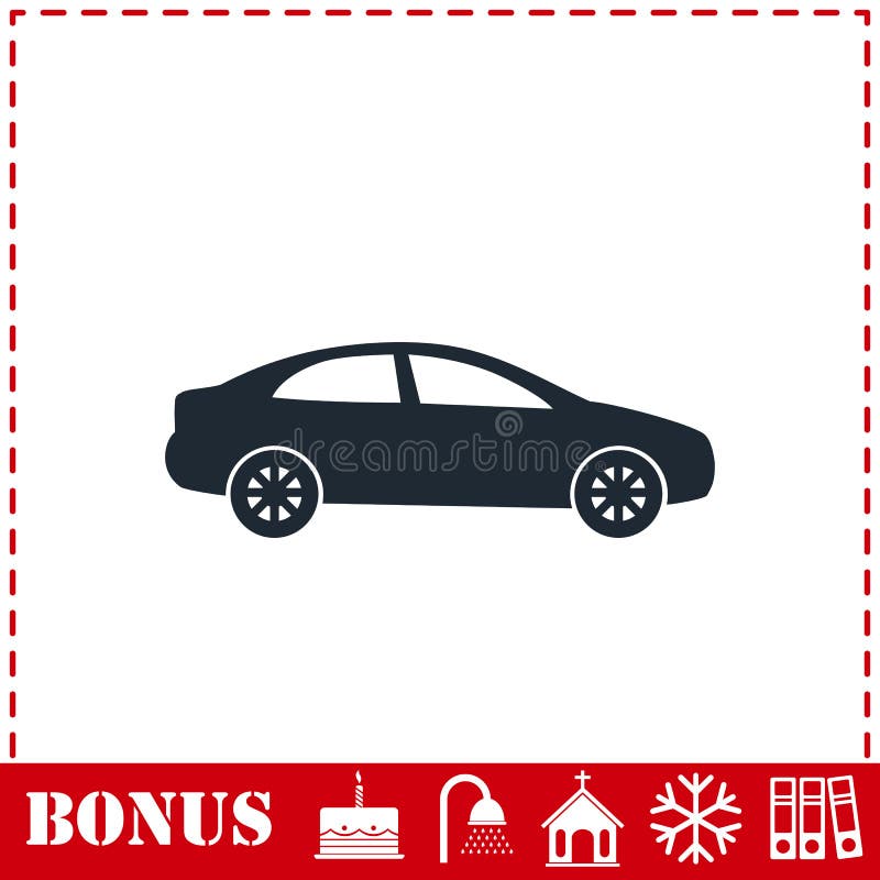 Sedan icon flat stock illustration. Illustration of automobile - 190467246