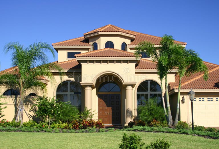 Sedate Home stock photo. Image of sedate, trees, rich, roof - 812318