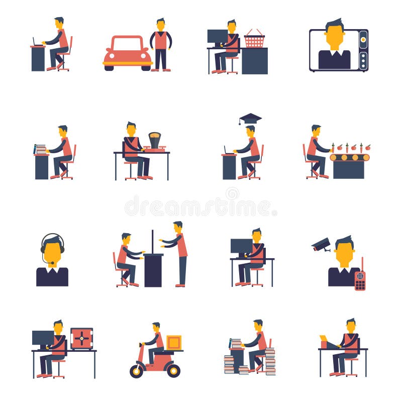 Sedentary Icon Flat stock vector. Illustration of collection - 209544726