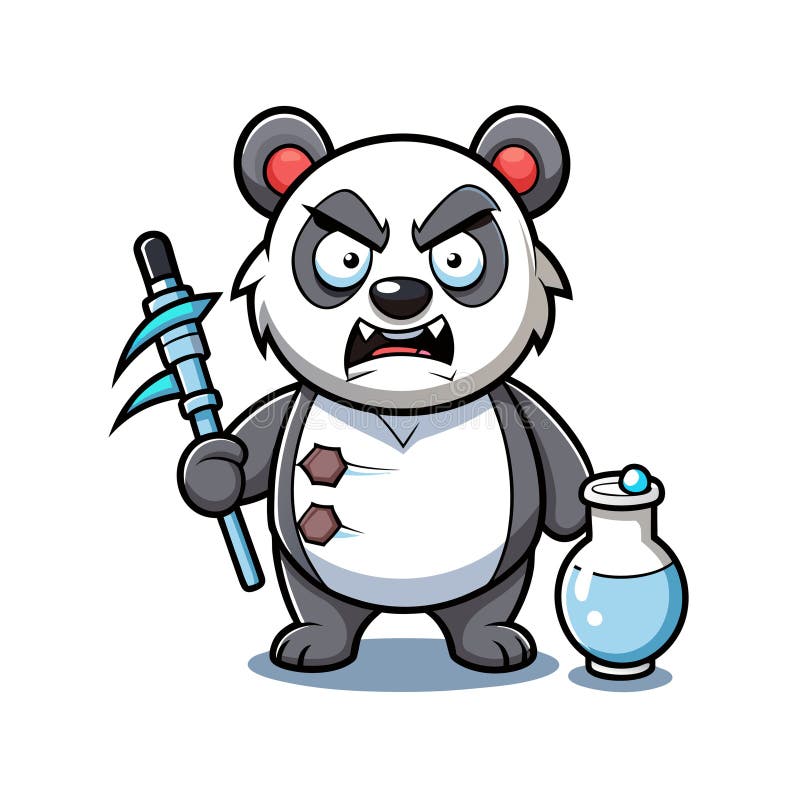 Sedentary Panda in Ghost Glassblowing Stock Image - Illustration of ...