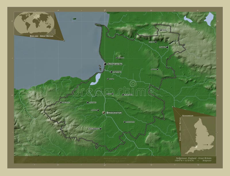Sedgemoor, England - Great Britain. Wiki. Labelled Points of Cit Stock ...