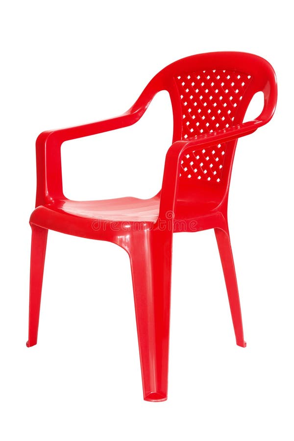 Sedia di plastica rossa fotografia stock. Immagine di rosso - 32594708