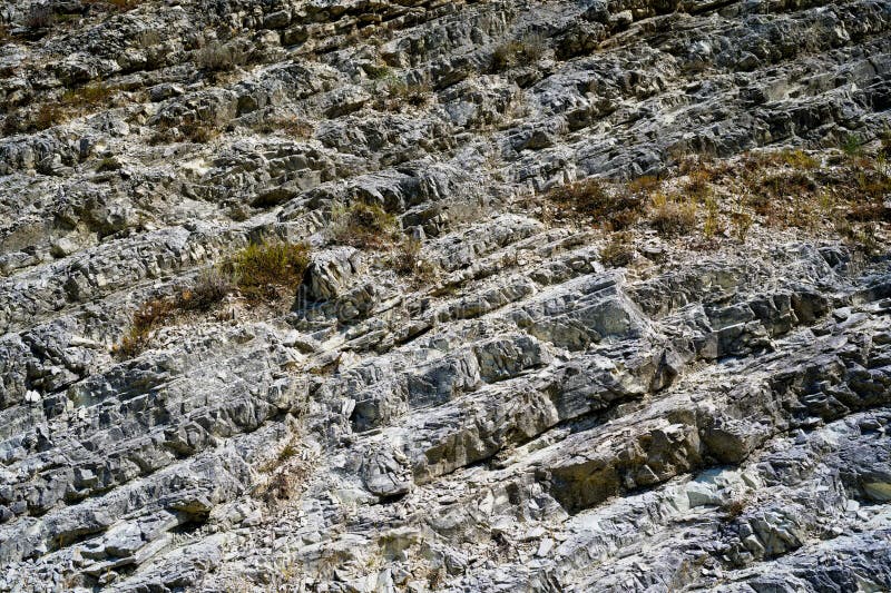 Sedimentary Layers on a Mountain Side Stock Image - Image of wall ...