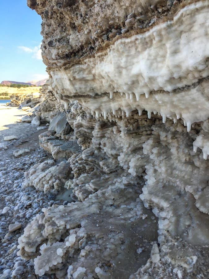 Sediments of Sand and Salt of Dead Sea - Stock Photo - Image of salty ...