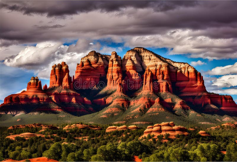 Sedona Arizona Red Rock Formations Stock Illustration - Illustration of ...