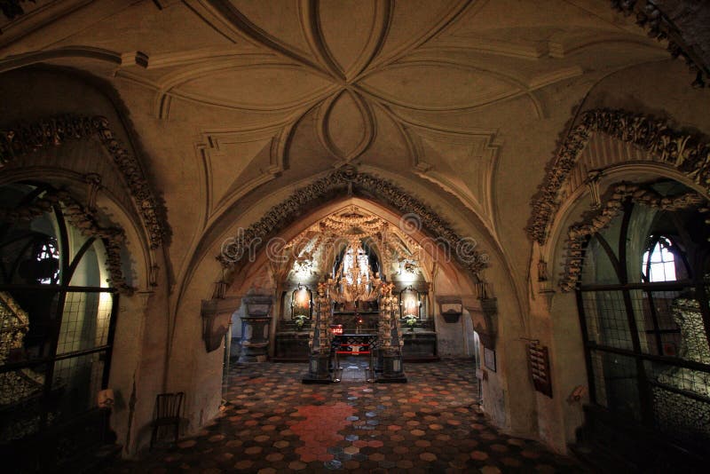 Dark Human bone church stock image. Image of czech, human - 106048109