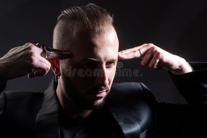 Seductive Face of a Man. Macho Looking Confident. Stock Image - Image ...
