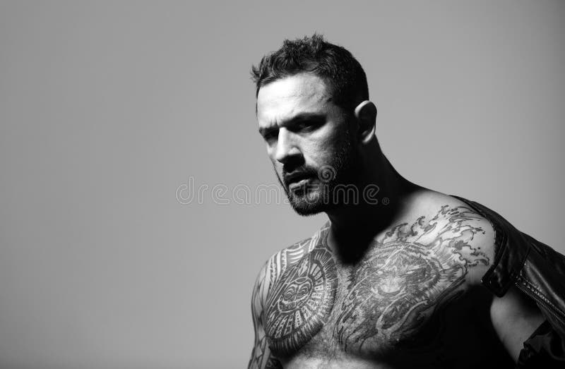 Seductive Face of a Man. Macho Looking Confident. Stock Photo - Image ...