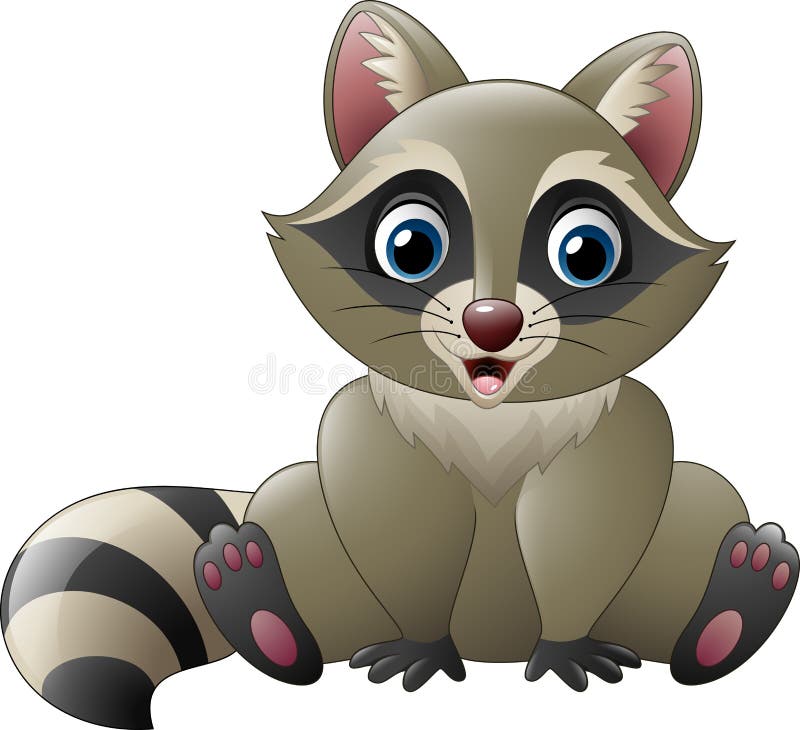 Procione Seduto Su Un Pallone Con Il Logo Di Una Mascotte Creativa Di ...